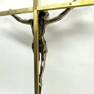 Wall Decor | Vintage Crucifix Brass Gold Toned Cross Silver Jesus ...